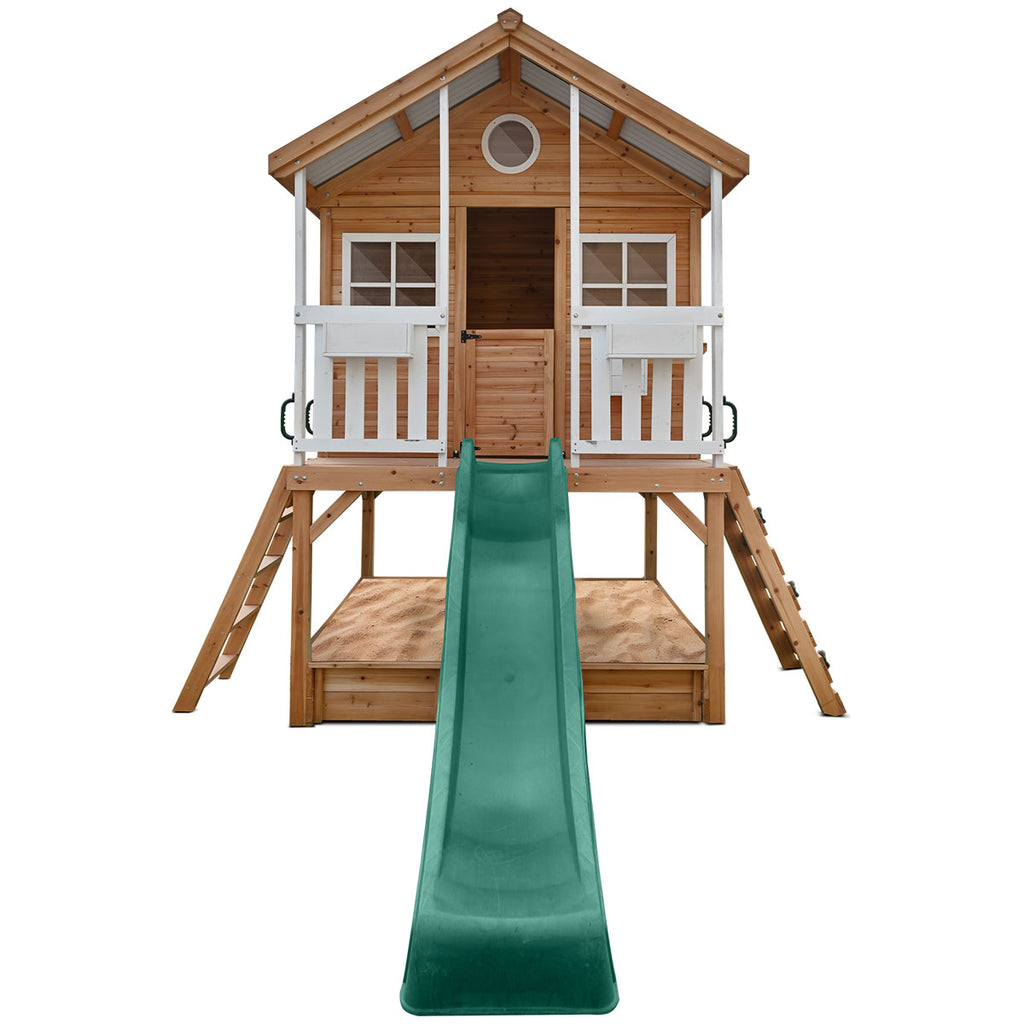 Winchester Cubby House with 1.2m Elevated Platform & 2.2m Green Slide ...