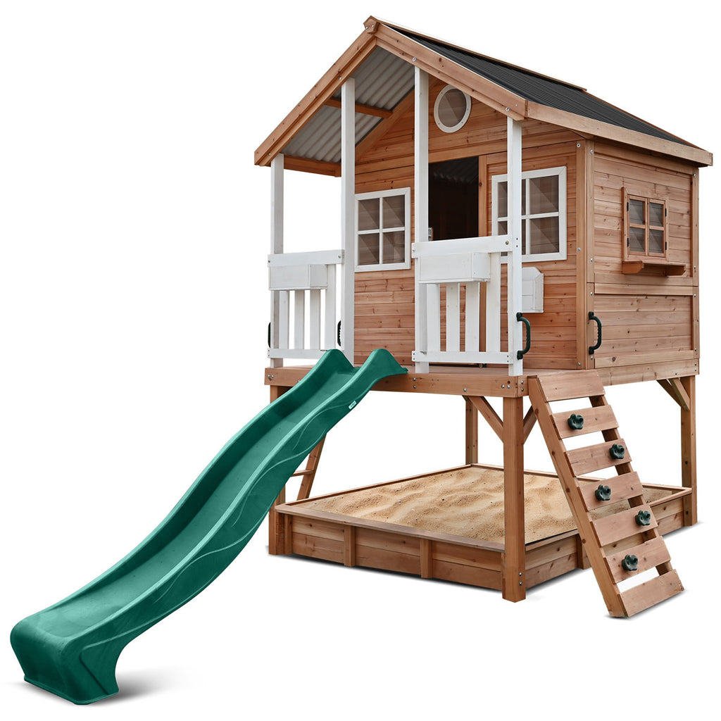 Winchester Cubby House with 1.2m Elevated Platform & 2.2m Green Slide ...