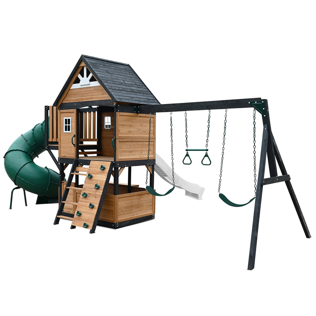 Lifespan Kids Claremont Swing Set & Play Centre 2.2m Slide (White)