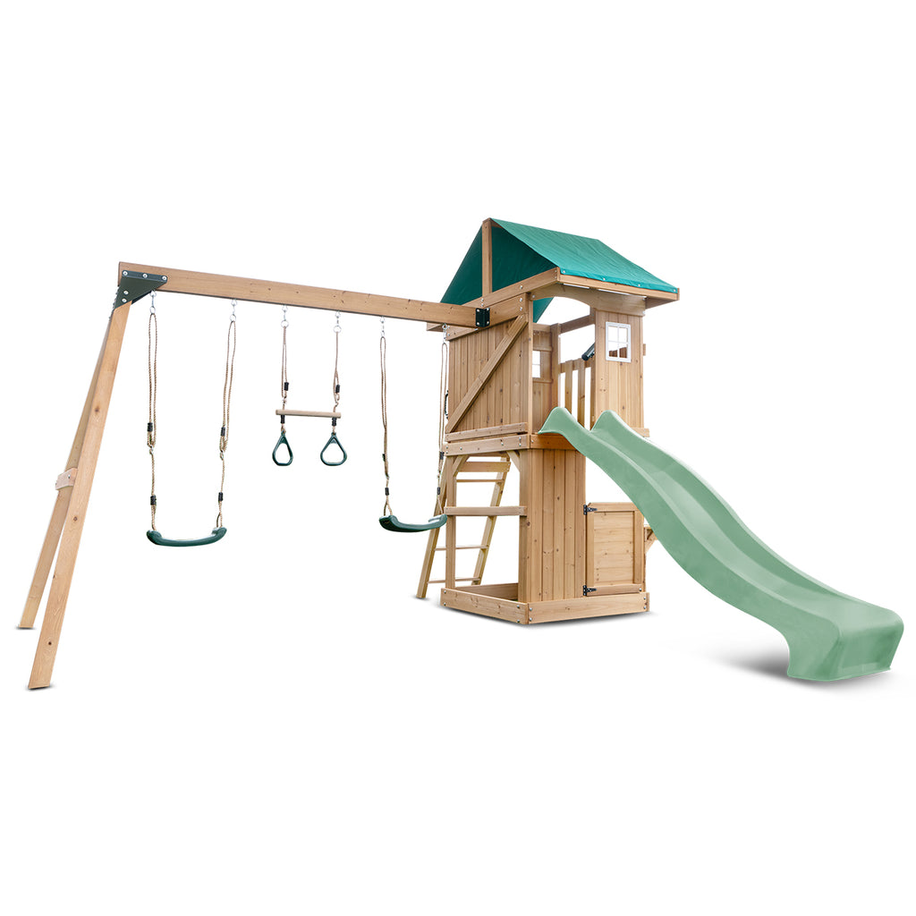 Lifespan Kids Montrose Swing Set & Play Centre 2.2m Slide (P.Green)