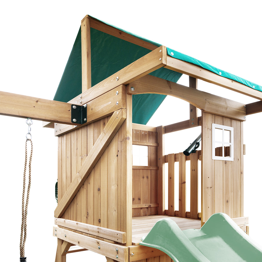 Lifespan Kids Montrose Swing Set & Play Centre 2.2m Slide (P.Green)