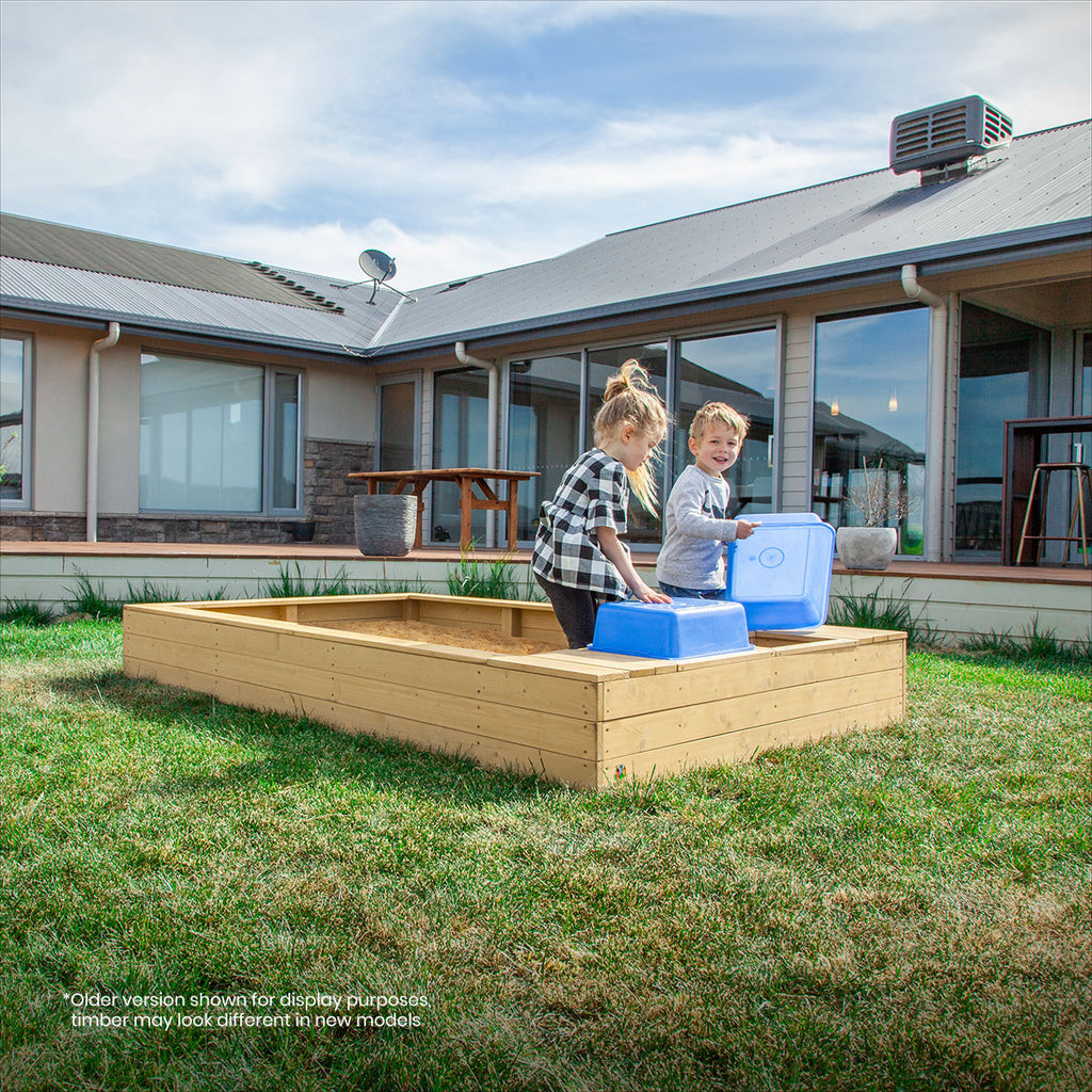 Lifespan Kids Mighty Rectangular Sandpit with Plastic Tubs