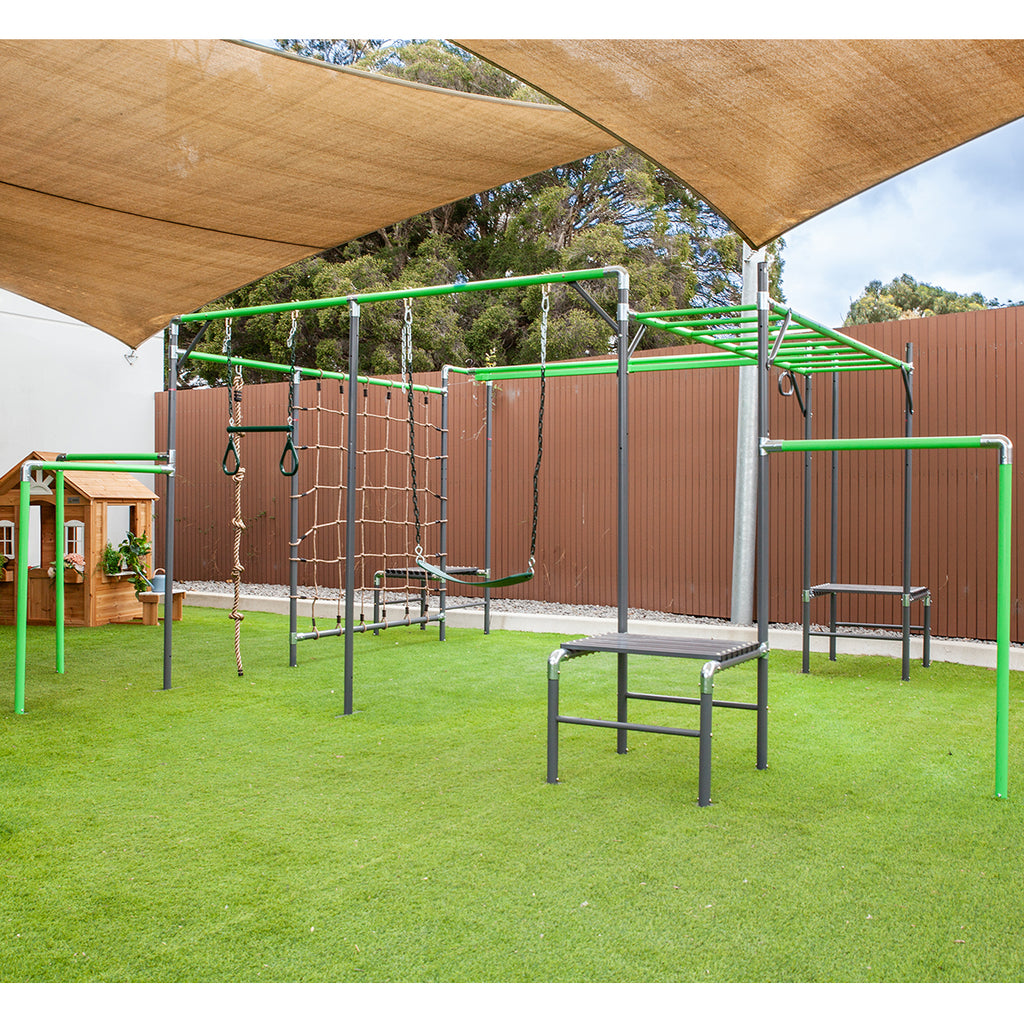 Junior Jungle Madagascar Monkey Bars Flying Fox Swing & Climb Play Set ...